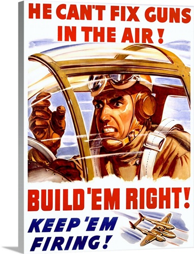 WWII US Homefront 'Keep 'Em Firing' Wall Art, Canvas Prints, Framed ...