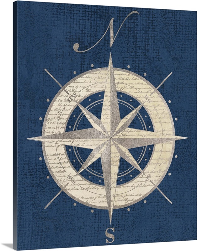 Compass Rose Coastal Blue | Great Big Canvas