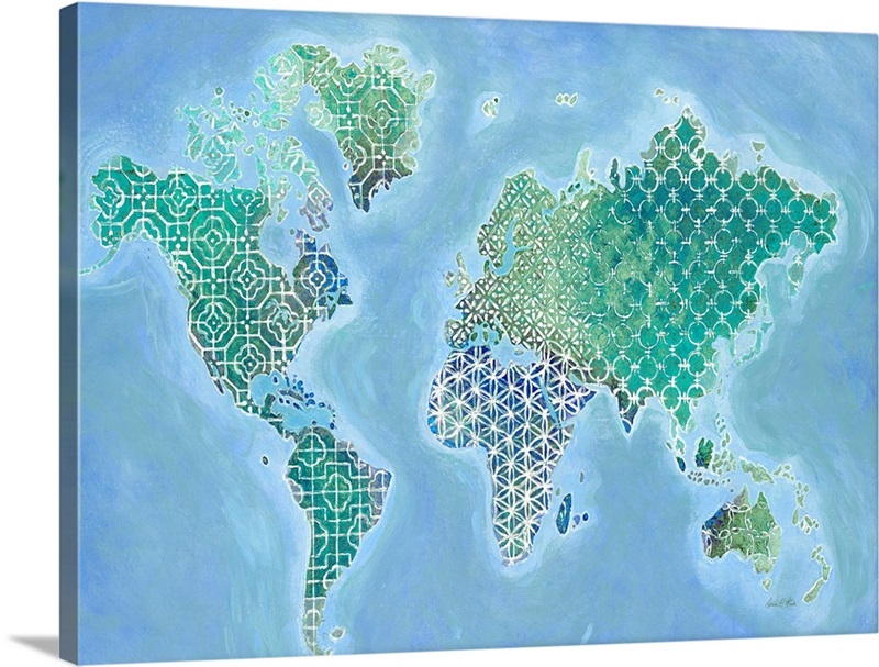 Global Patterned World Map | Great Big Canvas