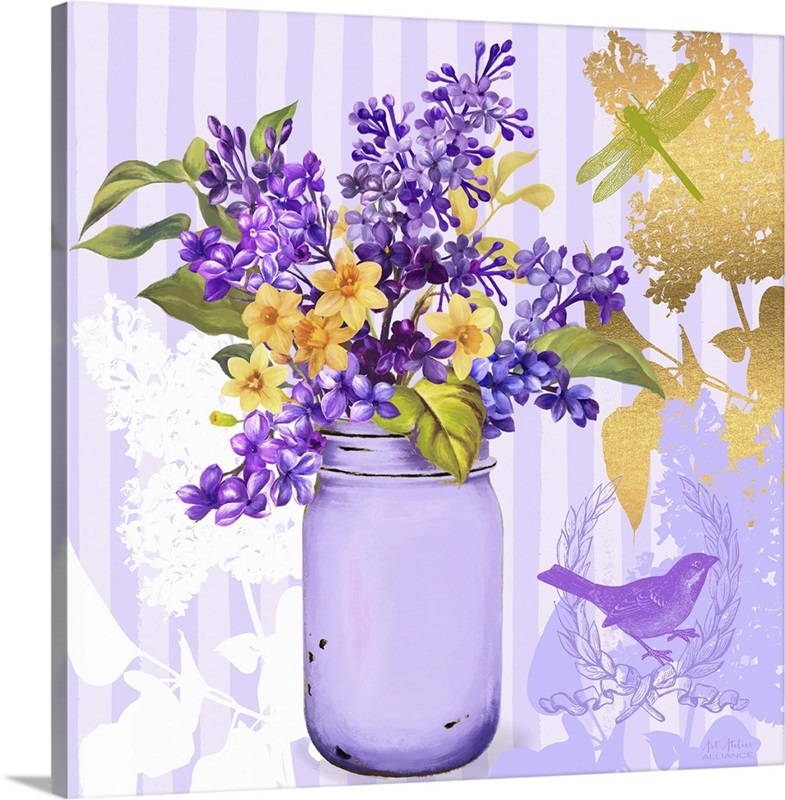 Lilac Mason Jar Bouquet | Great Big Canvas