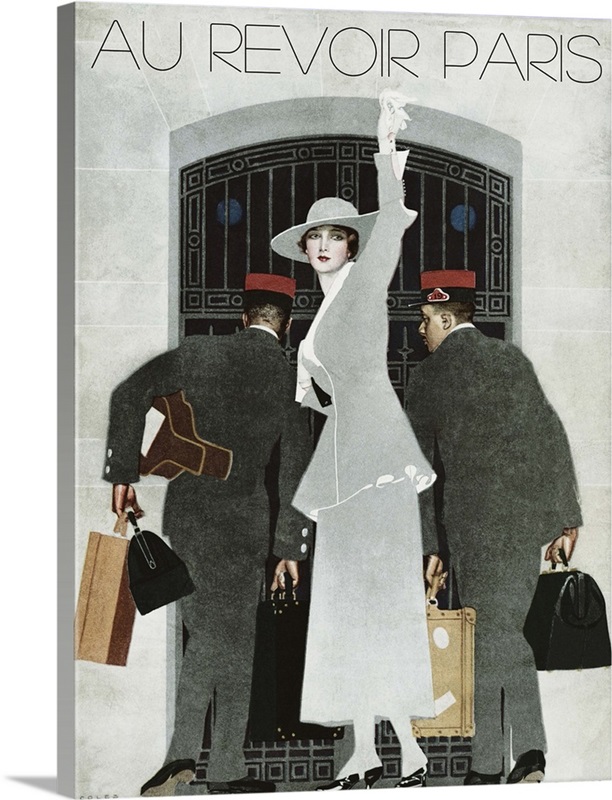 Au Revoir Paris - Vintage Travel Advertisement | Great Big Canvas