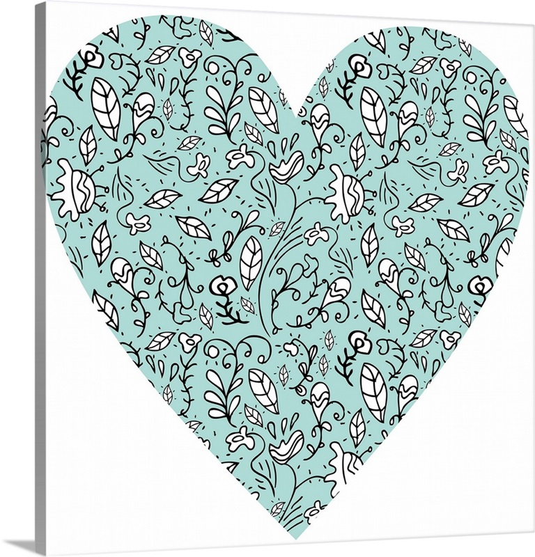 Blue Flower Heart | Great Big Canvas