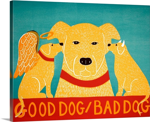 Good Dog Bad Dog Yellow | Great Big Canvas