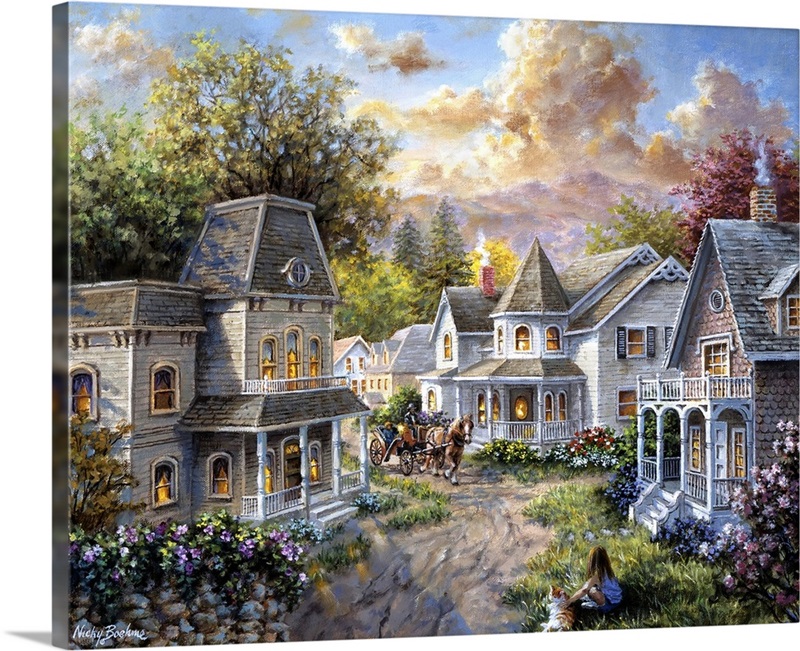 Main Street Along A Country Village | Great Big Canvas