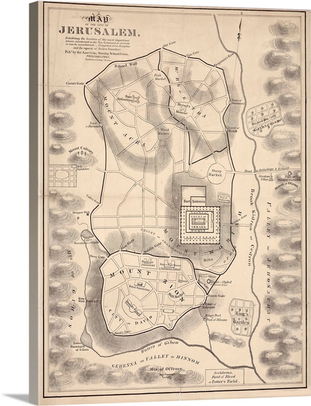 Map of Jerusalem, Palestine, and the Holy Land | Great Big Canvas