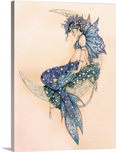 Mermaid Moon Wall Art, Canvas Prints, Framed Prints, Wall Peels | Great ...