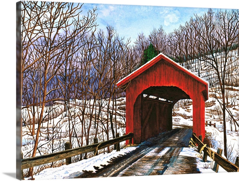 Old Red Bridge In Vermont | Great Big Canvas