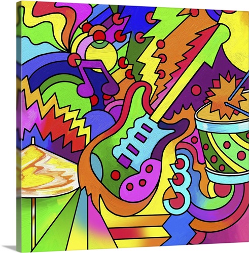 Pop Art Guitar Drum | Great Big Canvas