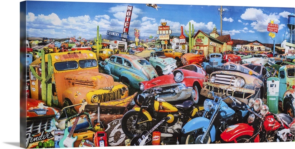 Route 66 Crossroads Wall Art, Canvas Prints, Framed Prints, Wall Peels ...