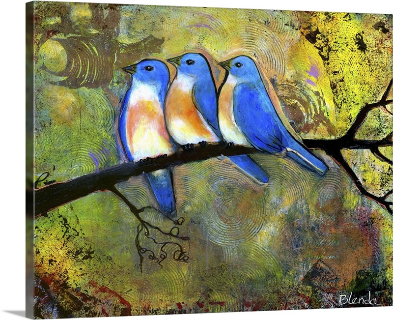 Three Little Bluebirds | Great Big Canvas