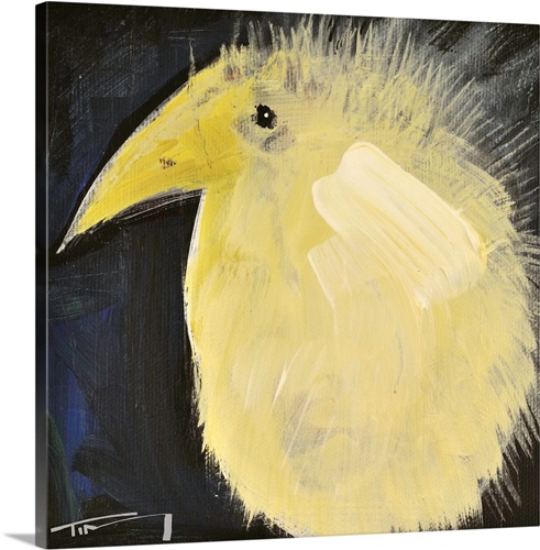 Yellow Fuzzy Bird | Great Big Canvas