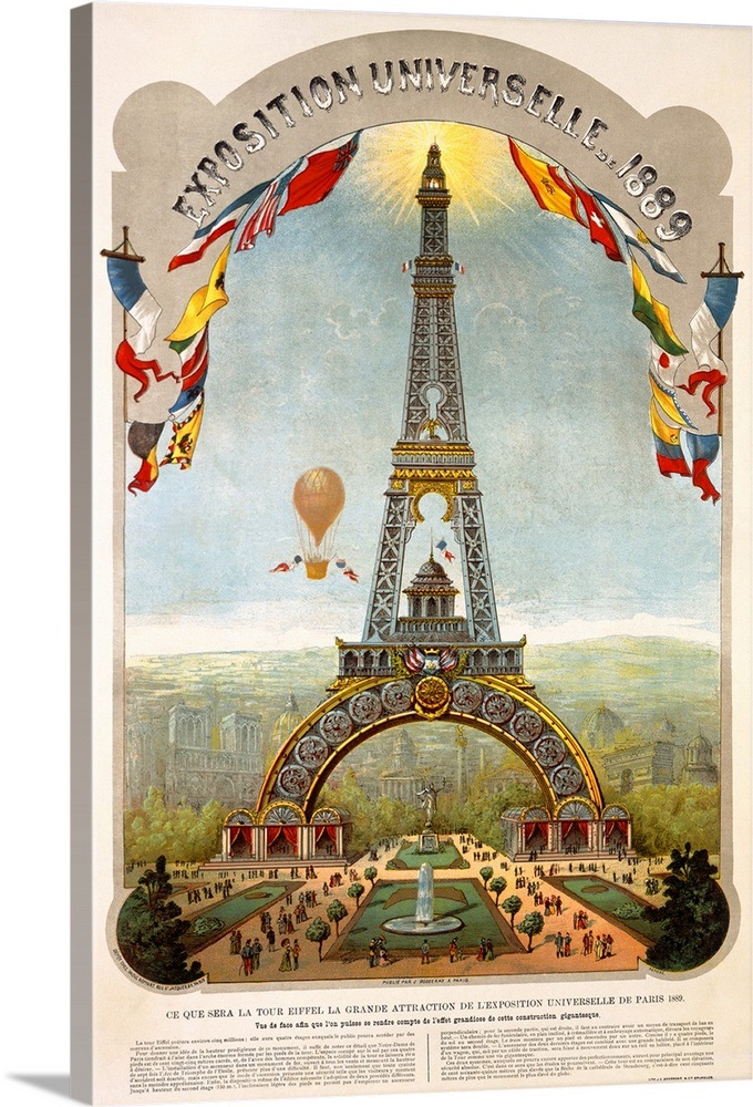 Exposition Universelle, 1889, Vintage Poster Wall Art, Canvas Prints, Framed Prints, Wall Peels ...