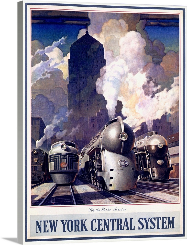 New York Central Train System Vintage Advertising Poster Wall Art ...