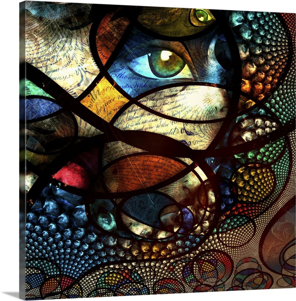 Abstract Image with text and human eye Wall Art, Canvas Prints, Framed ...