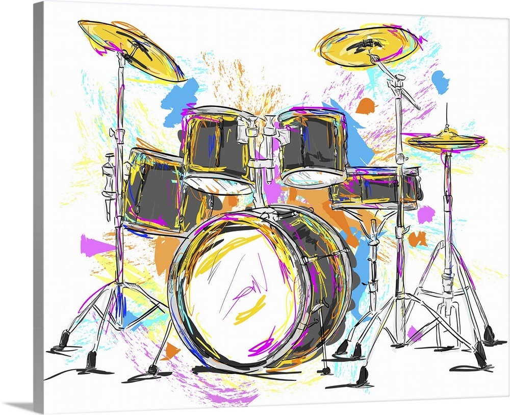 Drum Painting Wall Art, Canvas Prints, Framed Prints, Wall Peels ...