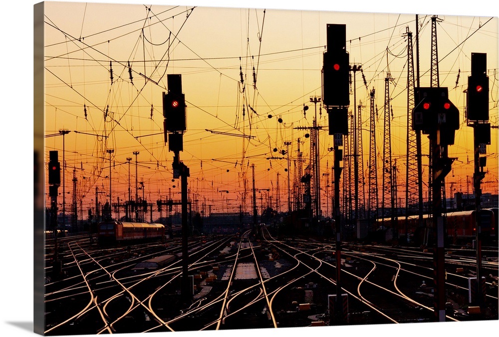 Railroad Tracks at Sunset Wall Art, Canvas Prints, Framed Prints, Wall ...