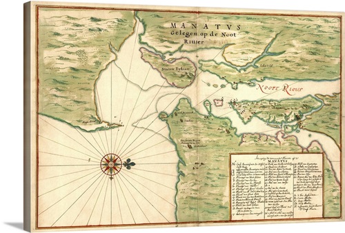 Antique Map of New York City, 1639 | Great Big Canvas