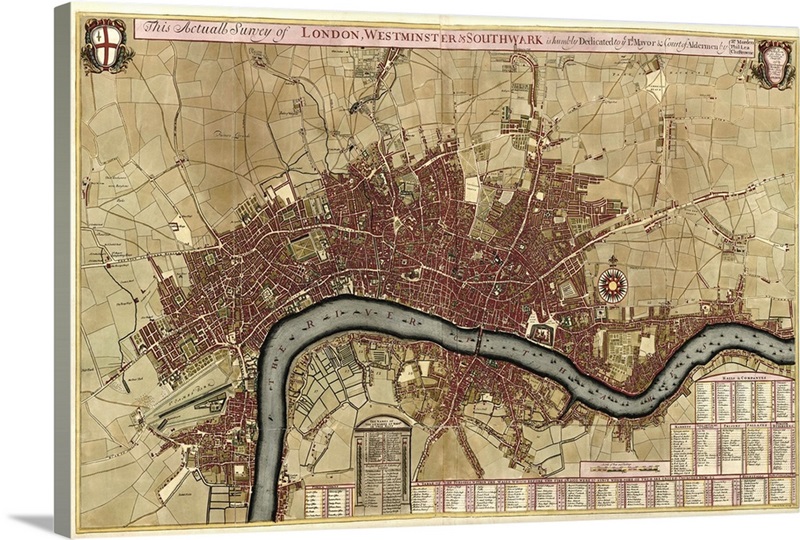 Survey of London, Westminster, and Southwark, 1700 | Great Big Canvas