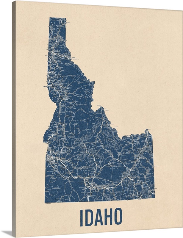 Vintage Idaho Road Map 1 | Great Big Canvas