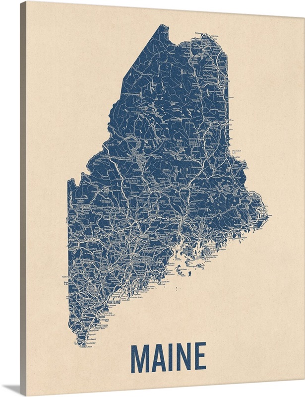 Vintage Maine Road Map 1 | Great Big Canvas