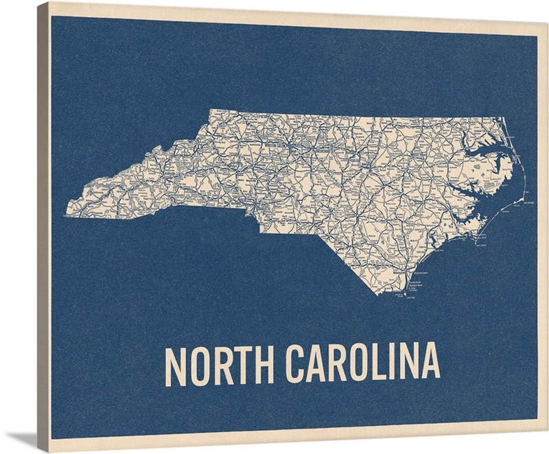 Vintage North Carolina Road Map 2 | Great Big Canvas