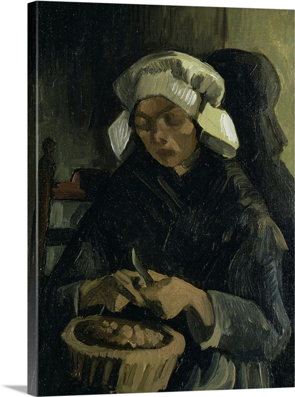 A Peasant From Neunen Peeling Potatoes, 1885 | Great Big Canvas
