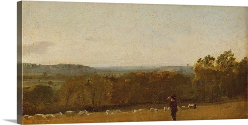 A Shepherd in a Landscape looking across Dedham Vale towards Langham ...