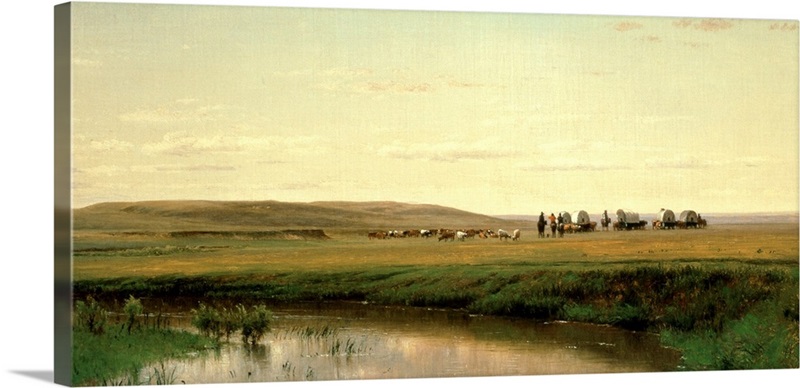 A Wagon Train on the Plains | Great Big Canvas