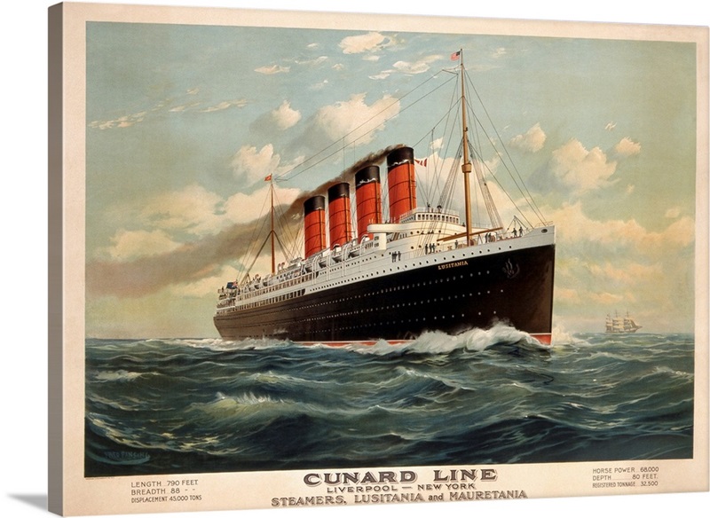 Advertisement for the Cunard Line, c.1908 | Great Big Canvas