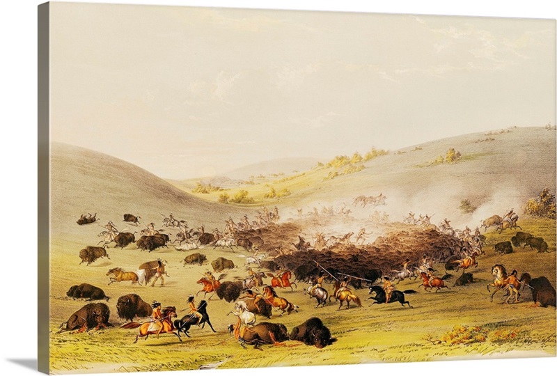 Buffalo Hunt, Surround, c.1832 | Great Big Canvas