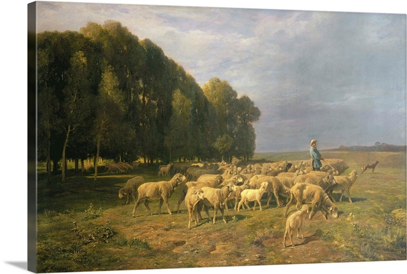 Flock of Sheep in a Landscape | Great Big Canvas