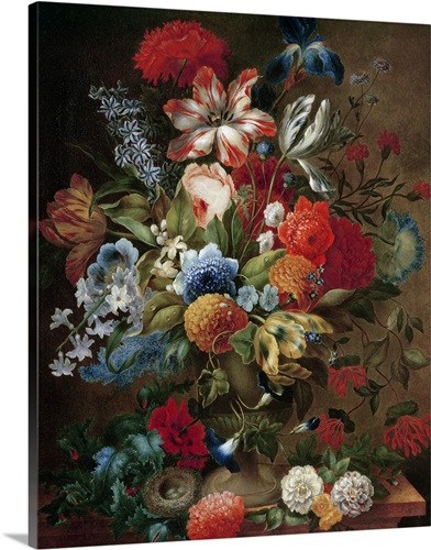 Flower Still Life with Bird Nest | Great Big Canvas