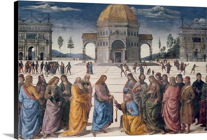 Giving of the Keys to St. Peter, from the Sistine Chapel, 1481 | Great ...
