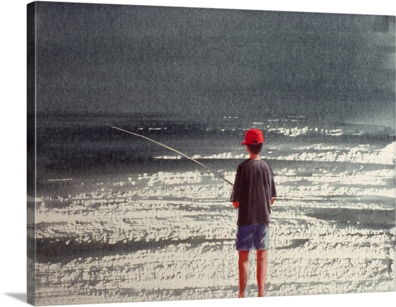 Henry Fishing, Alps, 1990 | Great Big Canvas