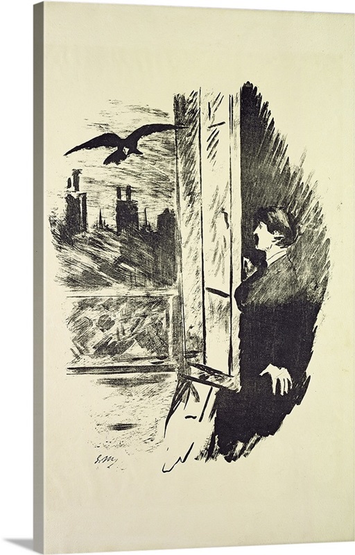 Illustration for The Raven, by Edgar Allen Poe, 1875 | Great Big Canvas