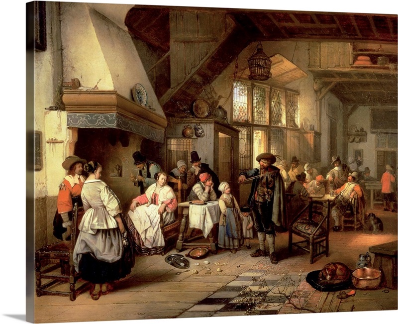 Interior of a tavern with a blind fiddler, 1844 | Great Big Canvas