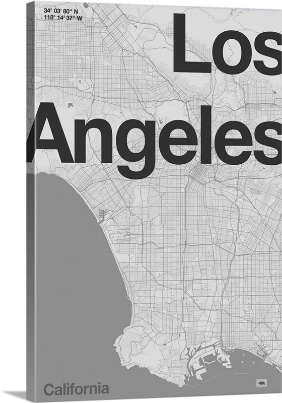 Los Angeles Minimal Map, 2020 | Great Big Canvas