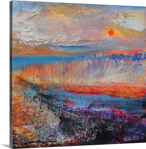 Marsh Sunset 2013, acrylic/ paper collage | Great Big Canvas