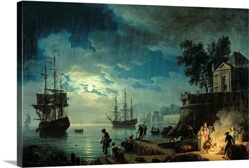 Night: A Port in the Moonlight, 1748 | Great Big Canvas