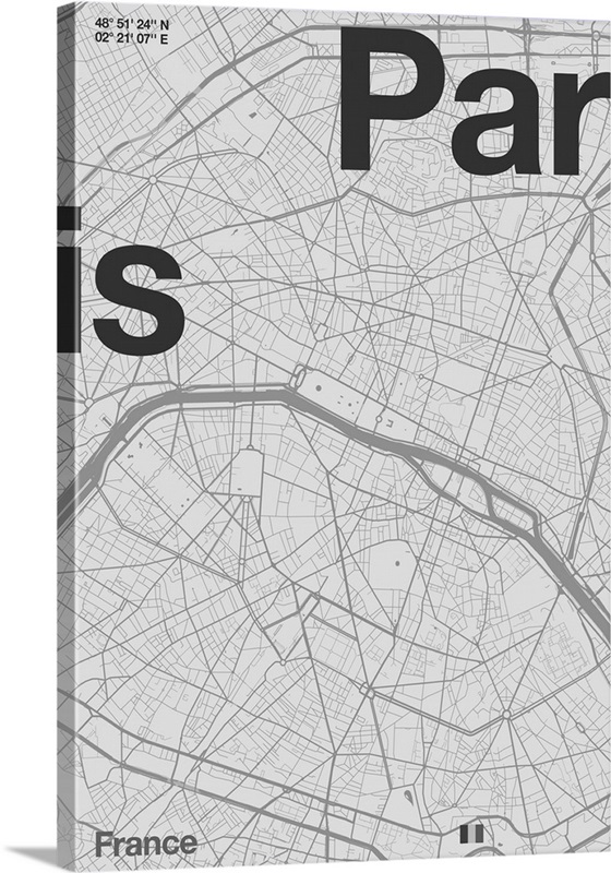 Paris Minimal Map, 2020 | Great Big Canvas