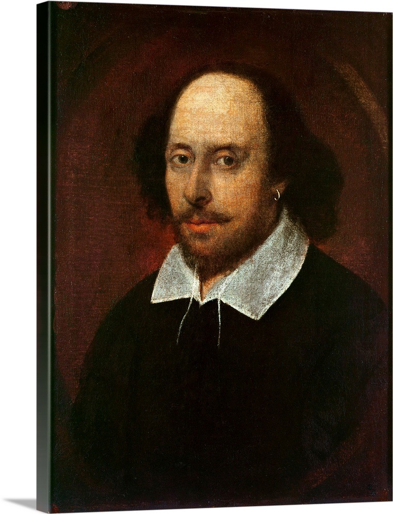 Portrait of William Shakespeare (1564-1616) c.1610 Wall Art, Canvas ...