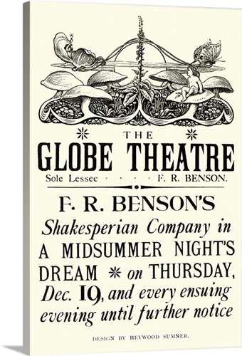 Poster advertising 'A Midsummer Night's Dream' by William Shakespeare ...