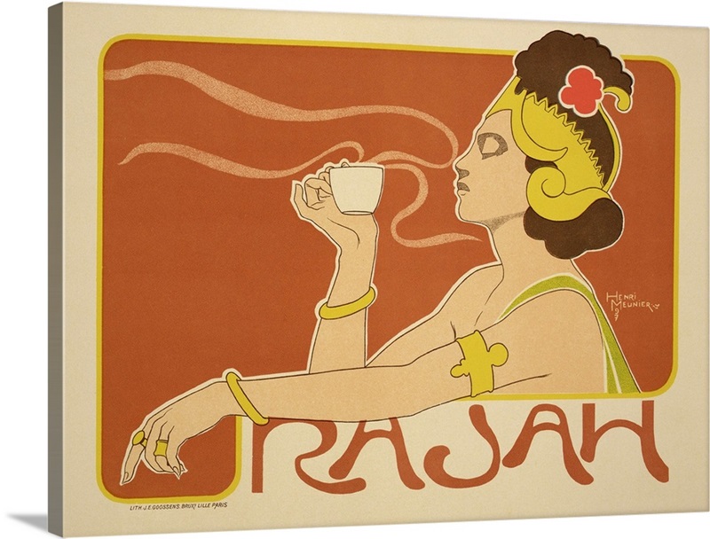 poster advertising the 'Cafe Rajah', 1897 | Great Big Canvas