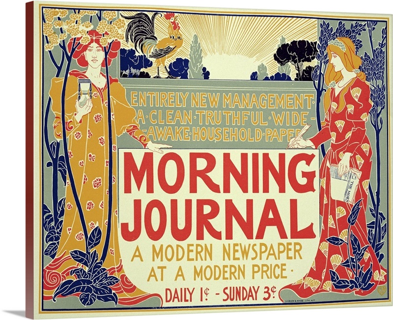poster advertising the 'Morning Journal, A Modern Newspaper at a Modern ...