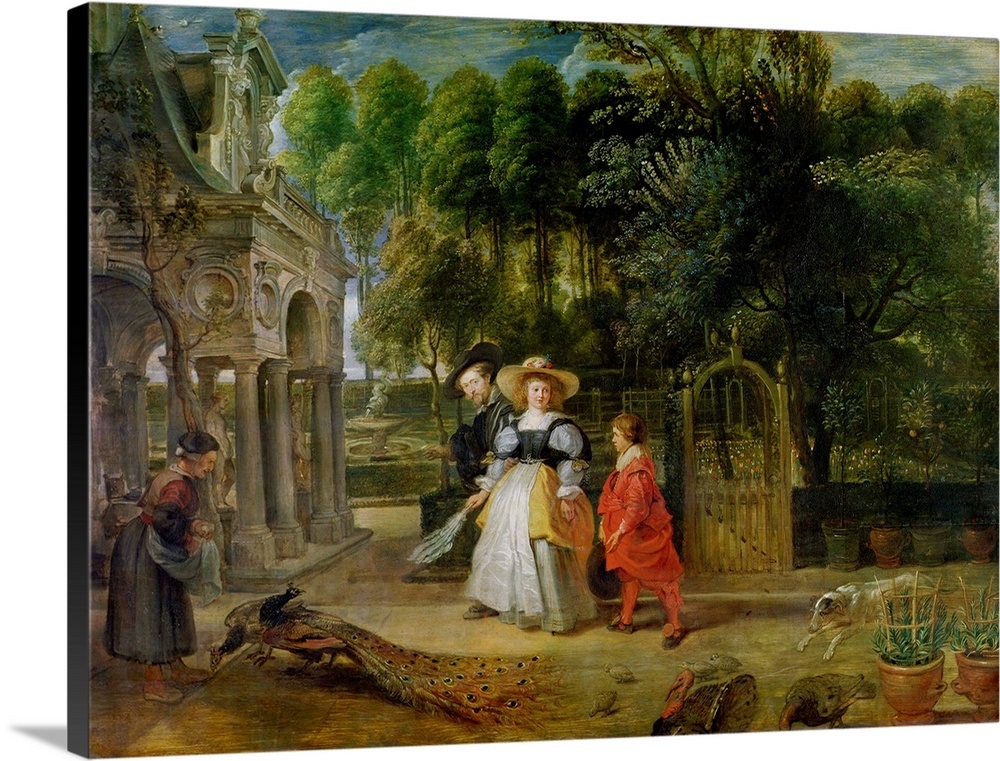 Rubens and Helene Fourment (1614 73) in the Garden Wall Art, Canvas ...