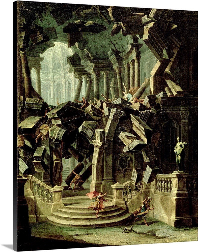 Samson Destroying the Temple of Dagan, god of the Philistines Wall Art ...