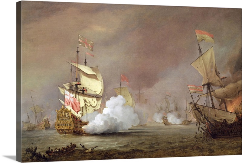 Sea Battle of the Anglo-Dutch Wars, c.1700 | Great Big Canvas
