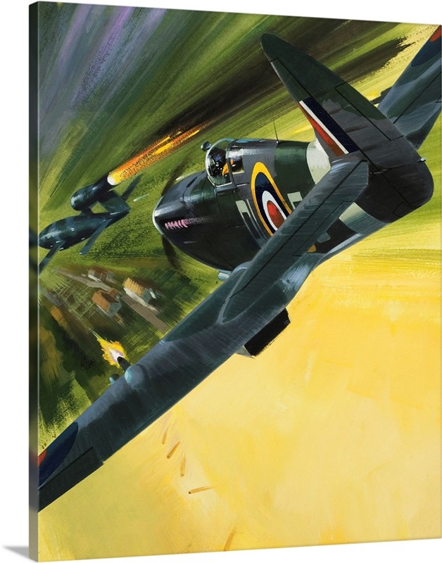 Spitfire and Doodle Bug (gouache on paper) | Great Big Canvas