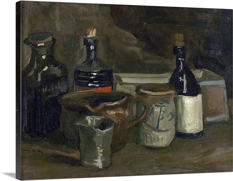 Still Life With Bottles And Pottery, 1884-1885 | Great Big Canvas