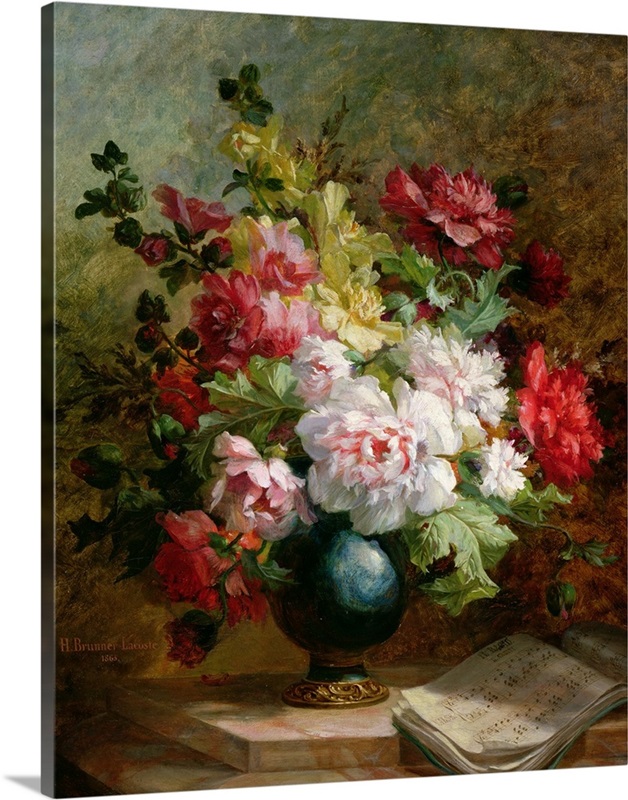 Still life with flowers and sheet music | Great Big Canvas